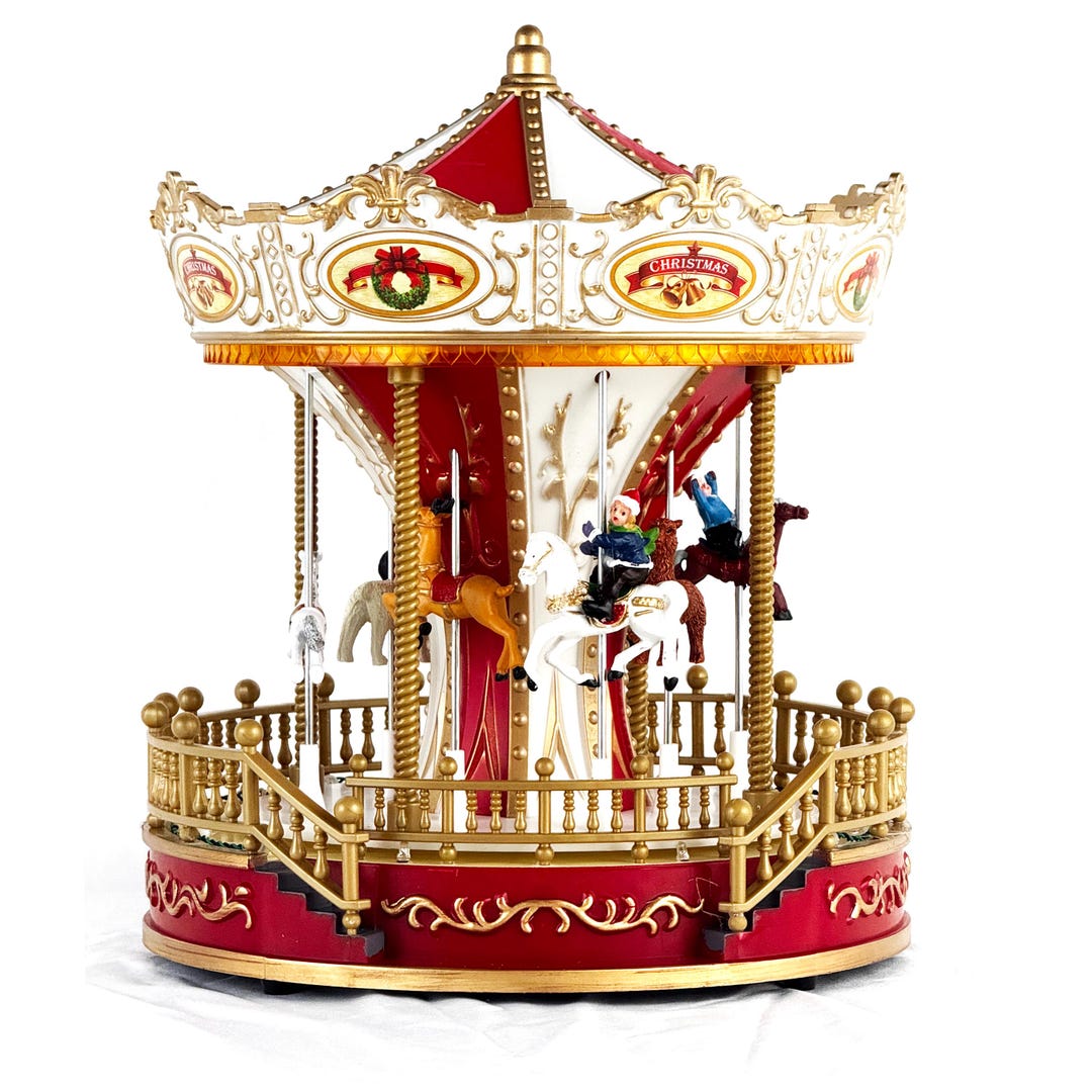 Allgala Crafted Polyresin Christmas House - Reindeers and Santa Flying ...