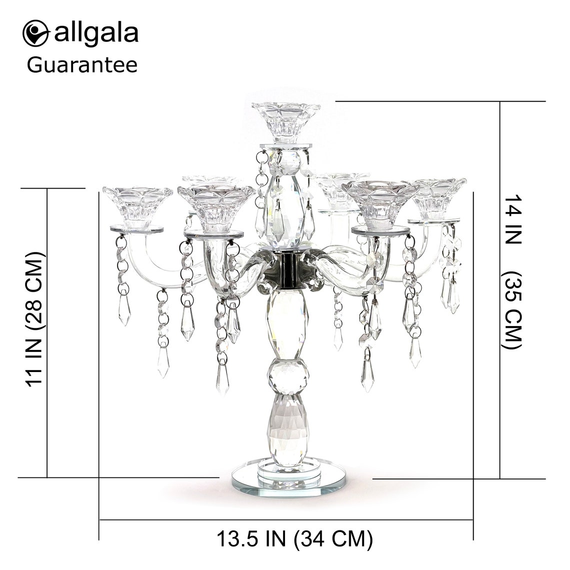 Allgala 7-arm Crystal Candelabra Taper Candlestick Candle Holder - Etsy