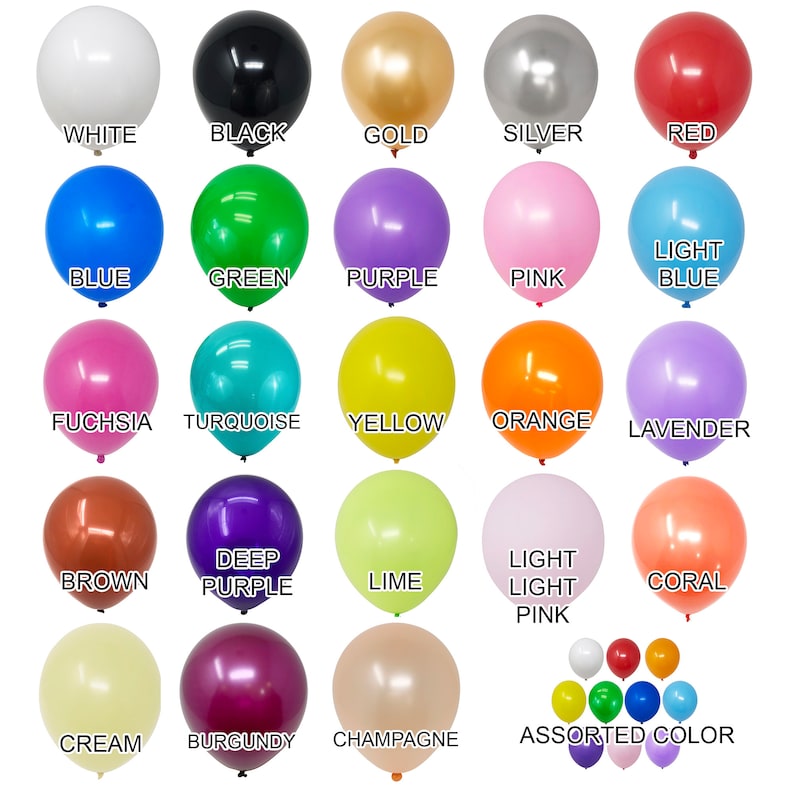 Allgala 200-count Latex Balloons, Helium Grade, 5-inch - Etsy