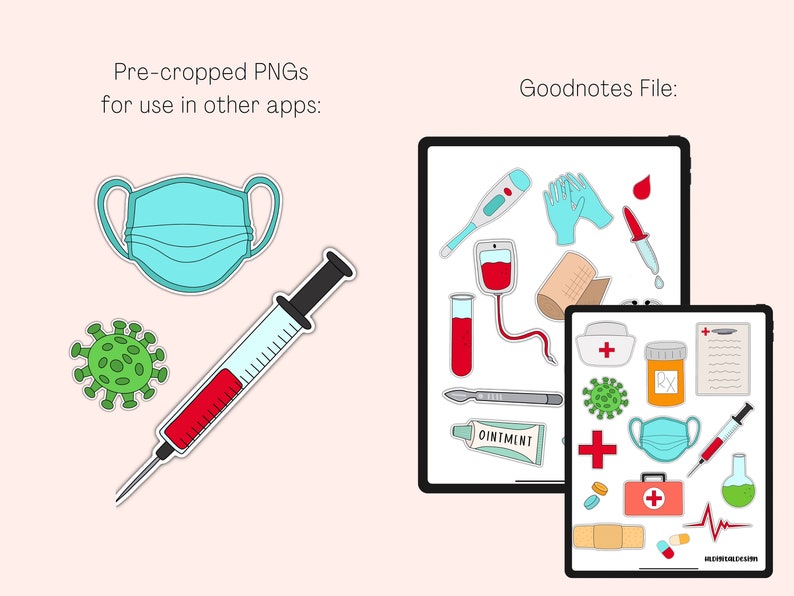 Medical Digital Stickers | Nurse Goodnotes Stickers | Nursing Student ...