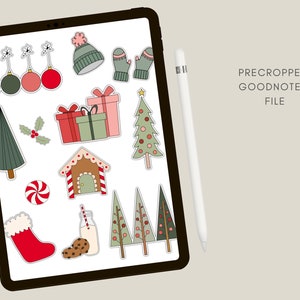 Hand Drawn Christmas Digital Stickers | Neutral Boho Winter Holiday ...