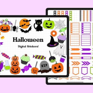 Hand Drawn Halloween Digital Stickers | Compatible With Goodnotes and ...