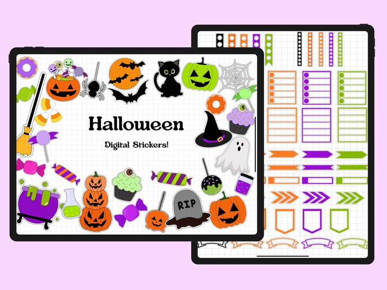 Hand Drawn Halloween Digital Stickers | Compatible With Goodnotes and ...