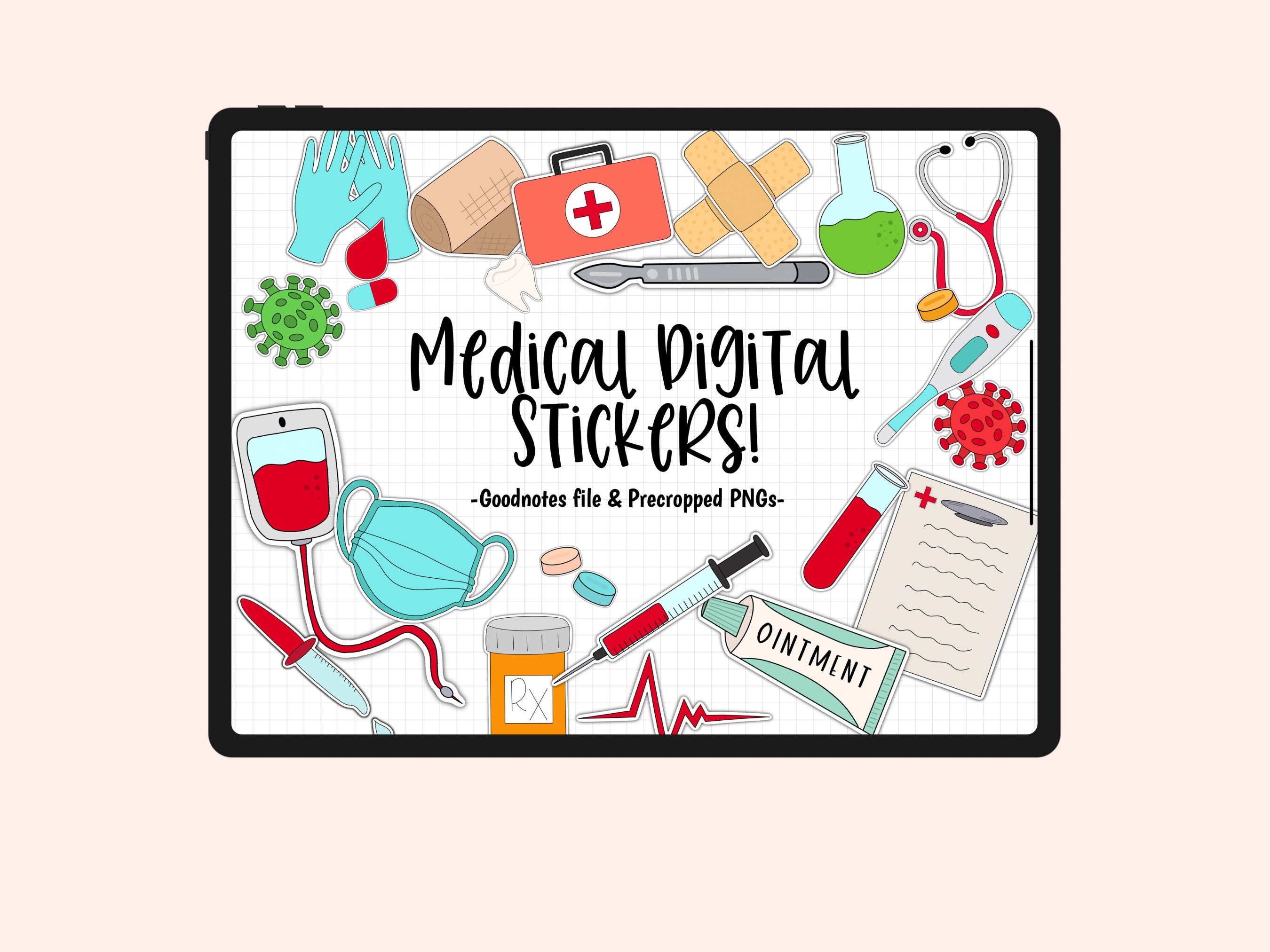 Medical Digital Stickers Nurse Goodnotes Stickers Nursing Student ...