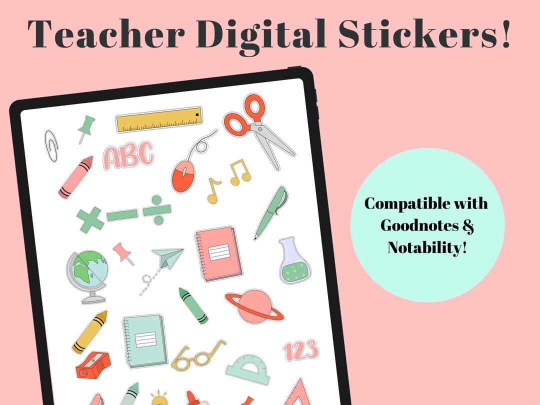 Hand Drawn Teacher Digital Stickers | Compatible With Goodnotes and ...