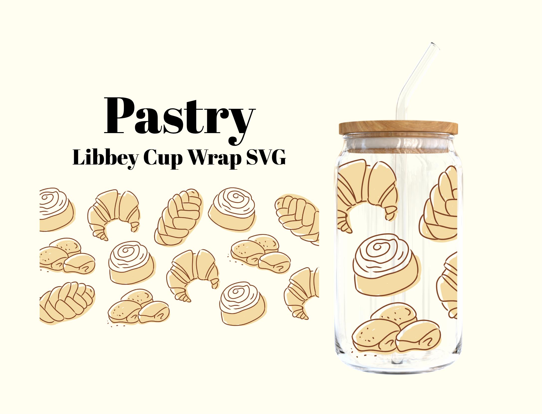 Cute Bakery Pastry SVG Cup Wrap – Bread, Cinnamon Roll, Croissant ...
