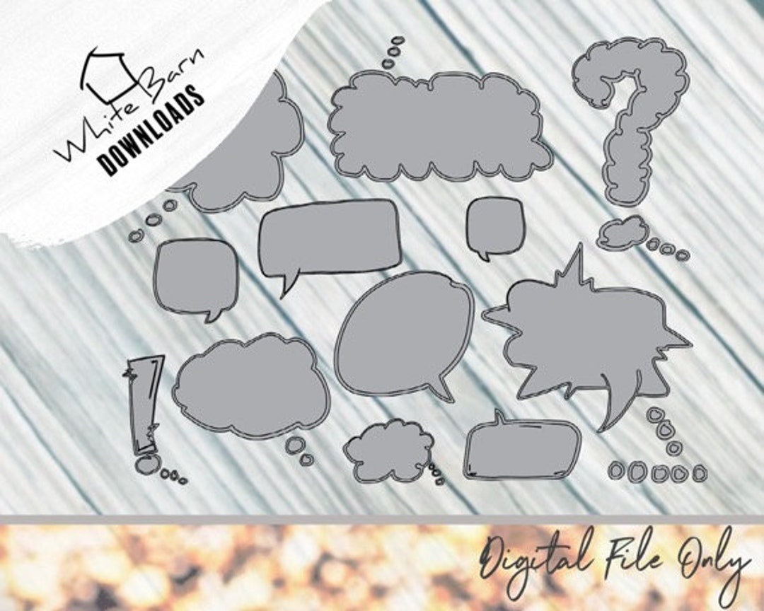 Hand Drawn Word Bubbles SVG Doodle Instant Download Png Jpg - Etsy