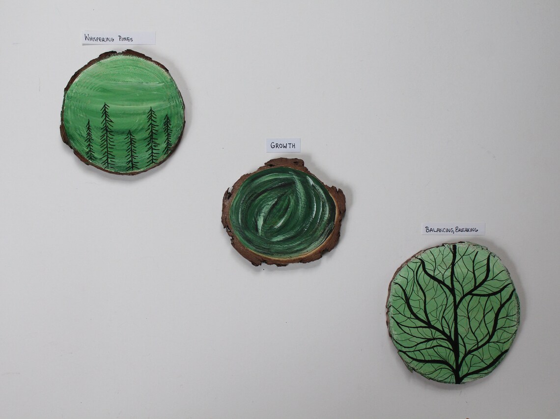 Hand-painted Wood Coasters - Nature-themed - Etsy