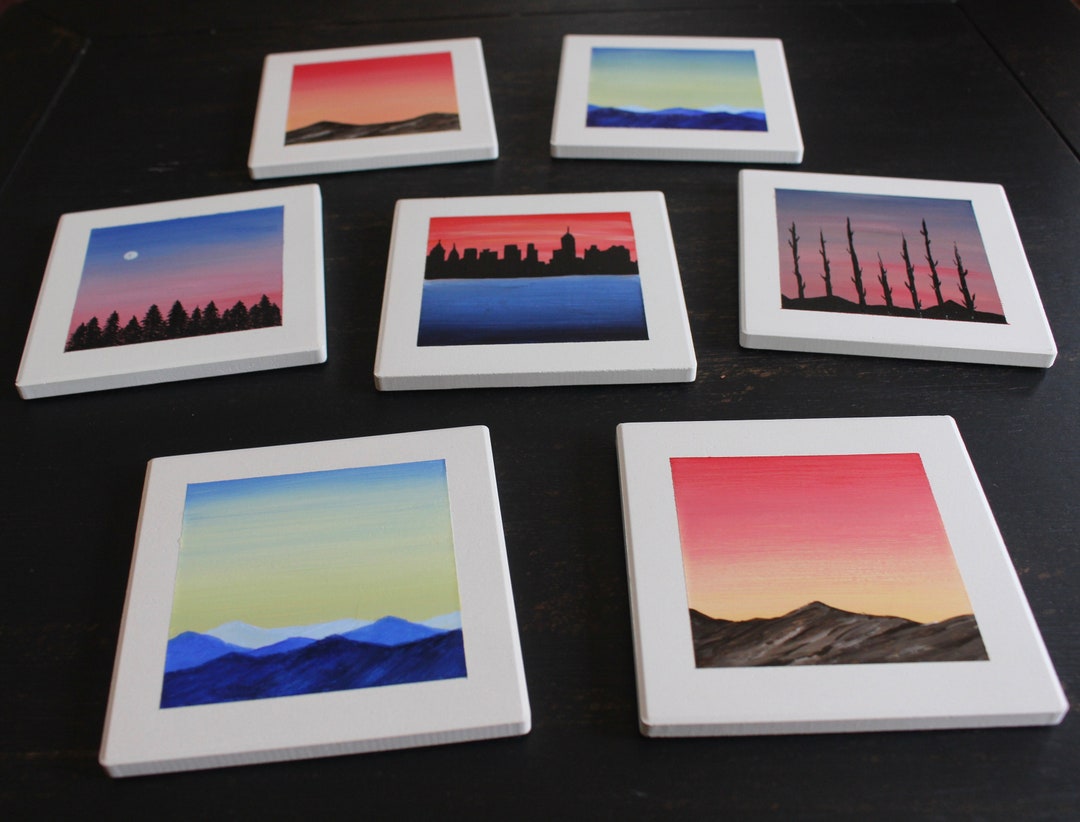 Hand-painted Ceramic Coasters - Etsy