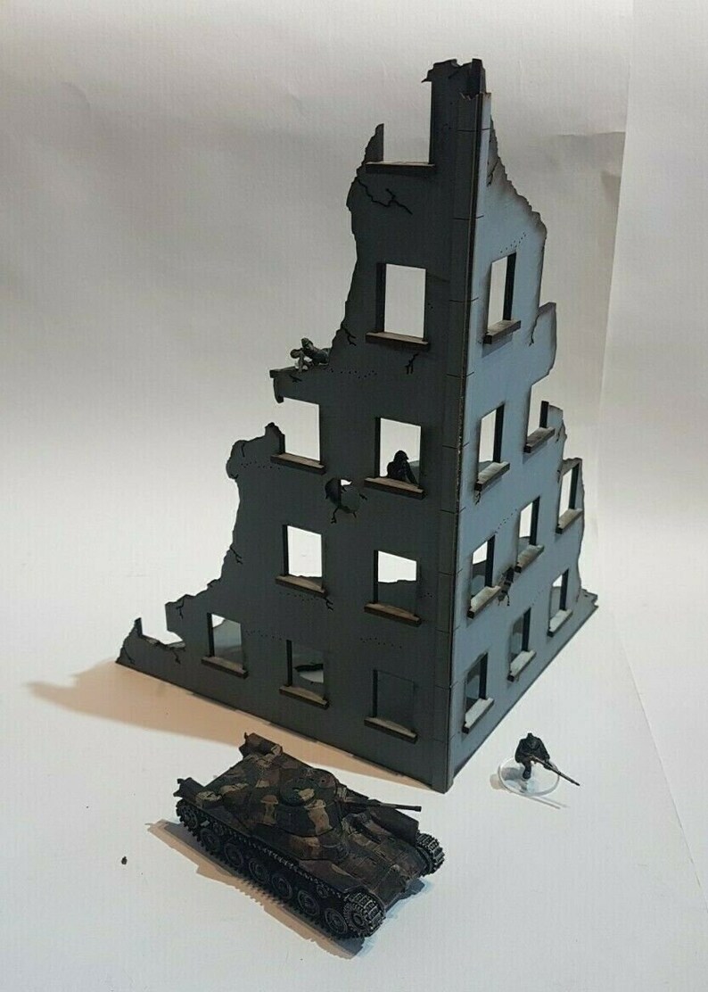 28mm WW2 Building Ruins Set A MDF Painted Terrain Suitable for ...