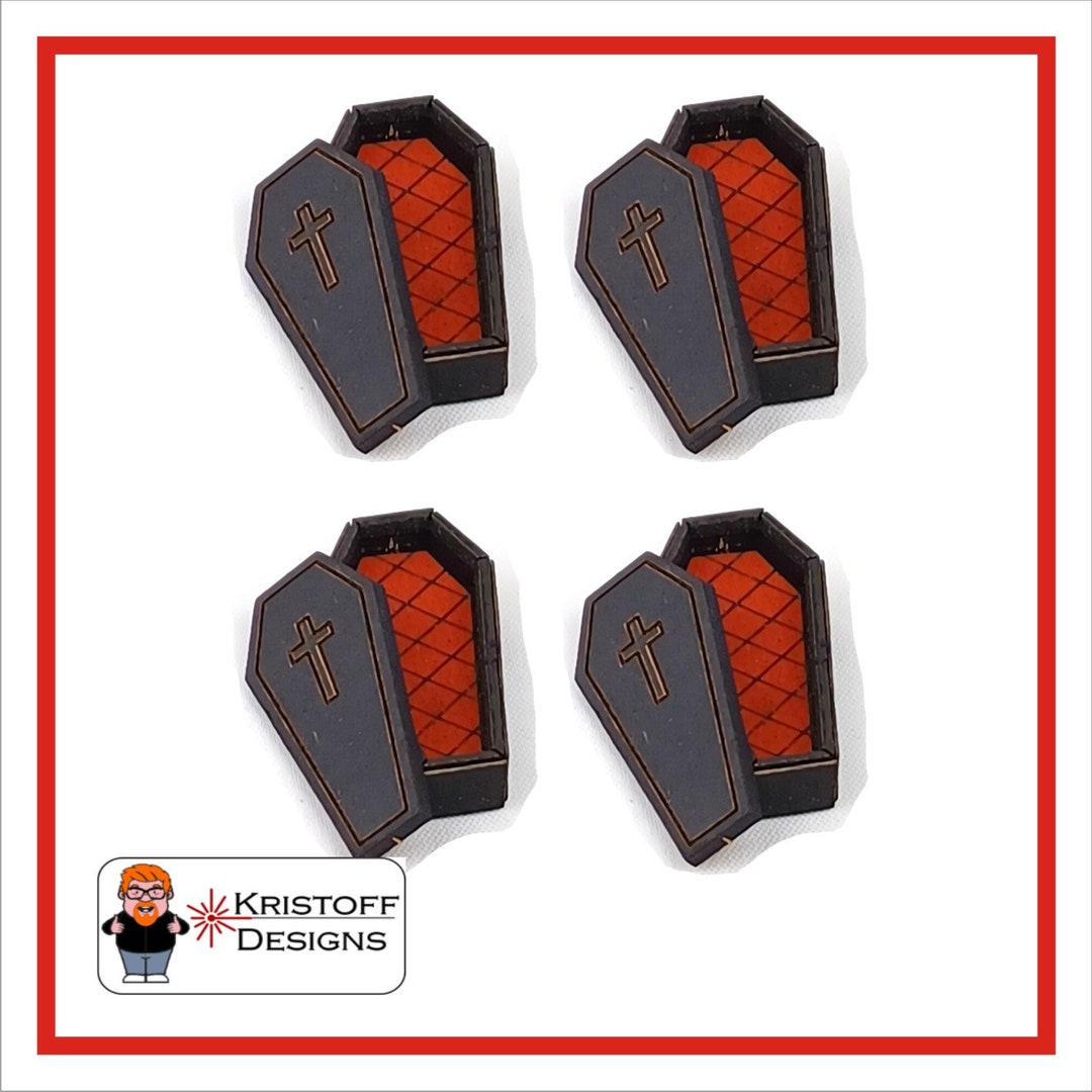 28mm MDF Undead Vampire Detailed Coffin Kit Fantasy RPG Painted X4 ...