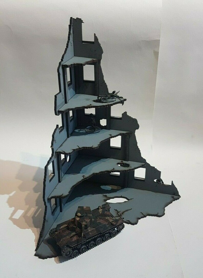 28mm WW2 Building Ruins Set A MDF Painted Terrain Suitable for ...