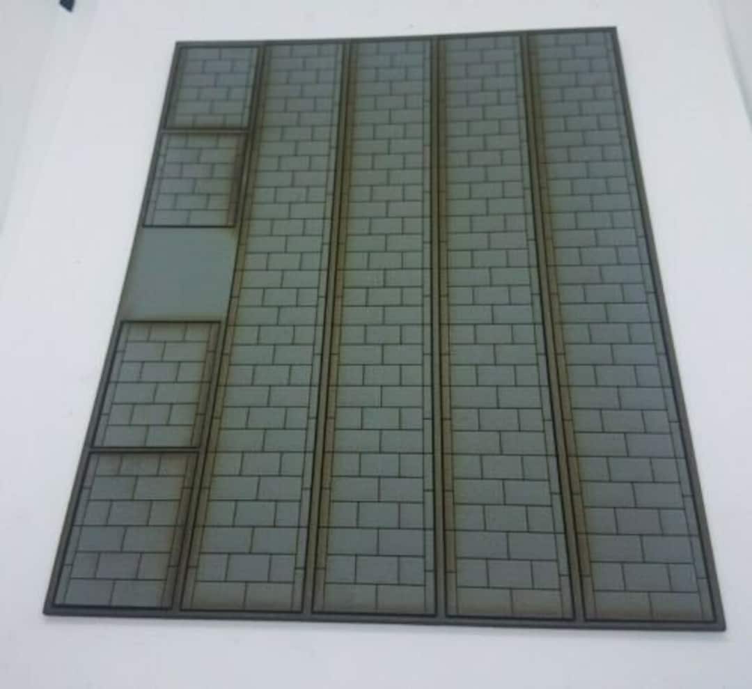2mm MDF Lasercut Pavement Oo Gauge Painted Dark Grey 4 Long and 4 Small ...
