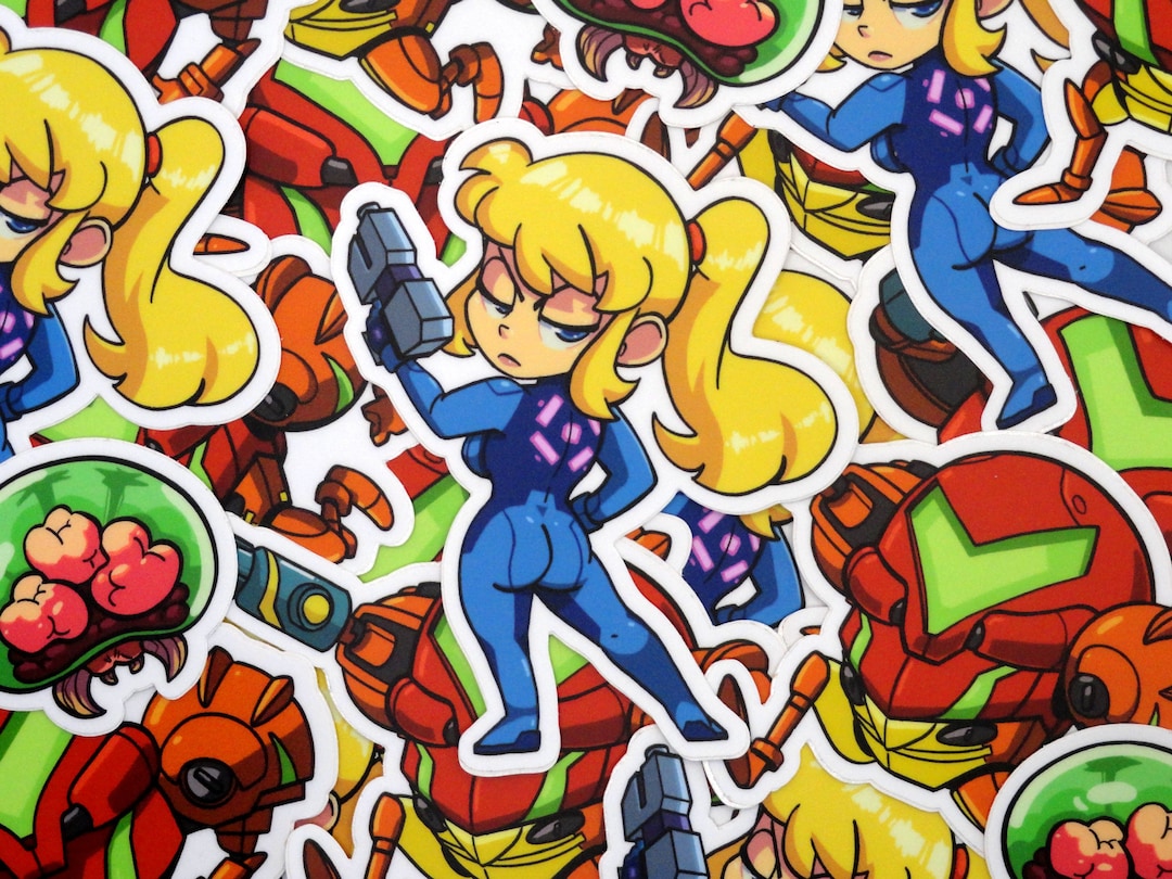 Samus Aran Pocket Sized Metroid Stickers | Samus | Zero Suit | Varia ...