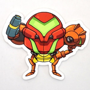 Samus Aran Pocket Sized Metroid Stickers Samus Zero Suit Varia Suit ...