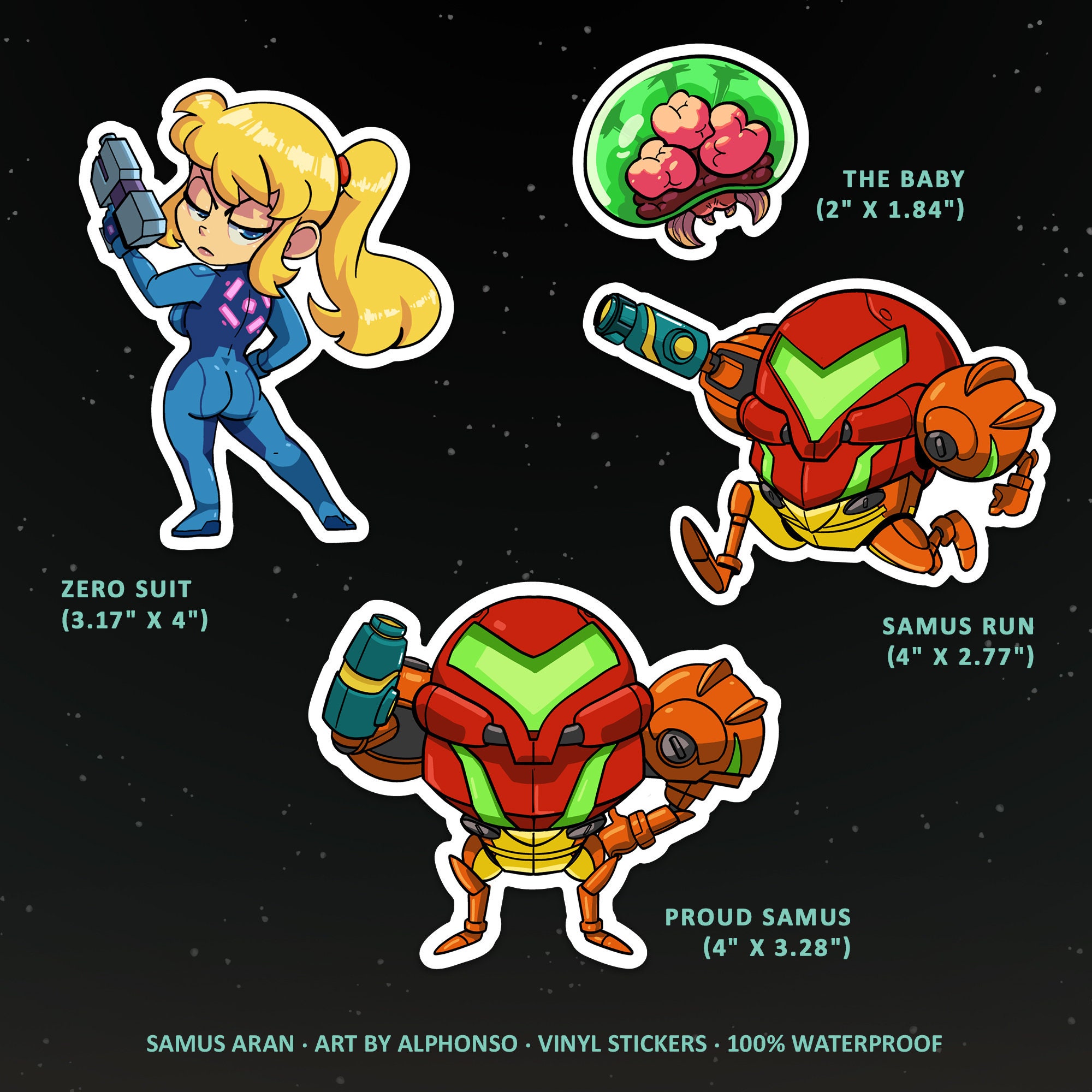 Samus Aran Metroid Sticker im Taschenformat Samus Zero - Etsy.de