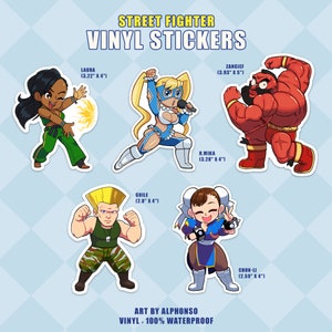 Street Fighter Chibi Vinyl Stickers | Chun Li | Rainbow Mika | Zangief ...