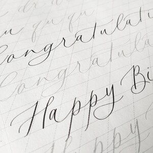 Lettering Worksheets: Calligraphy Font Practice Pages the Amelia Font ...