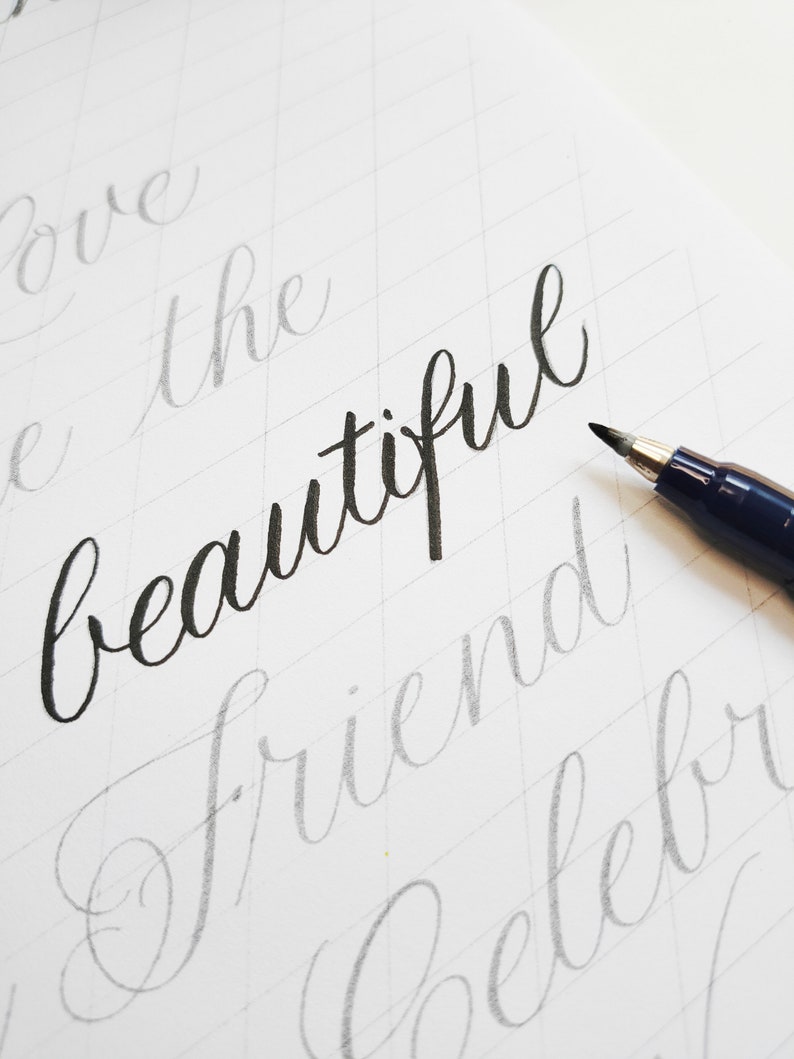 Lettering Worksheets, Calligraphy Font Practice Pages the Holly Anne ...