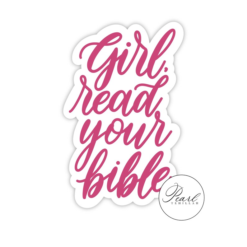 Christian Sticker Girl, Read Your Bible Religious Decal Vinyl Bible ...