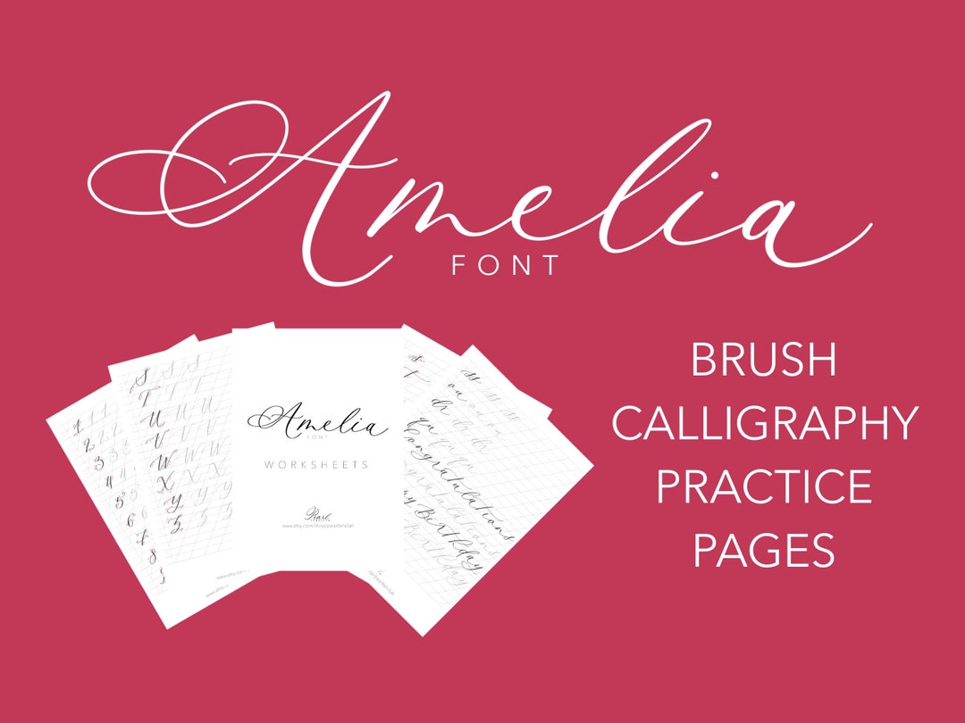 Brush Calligraphy Worksheets Hand Lettering Practice Pages Calligraphy ...