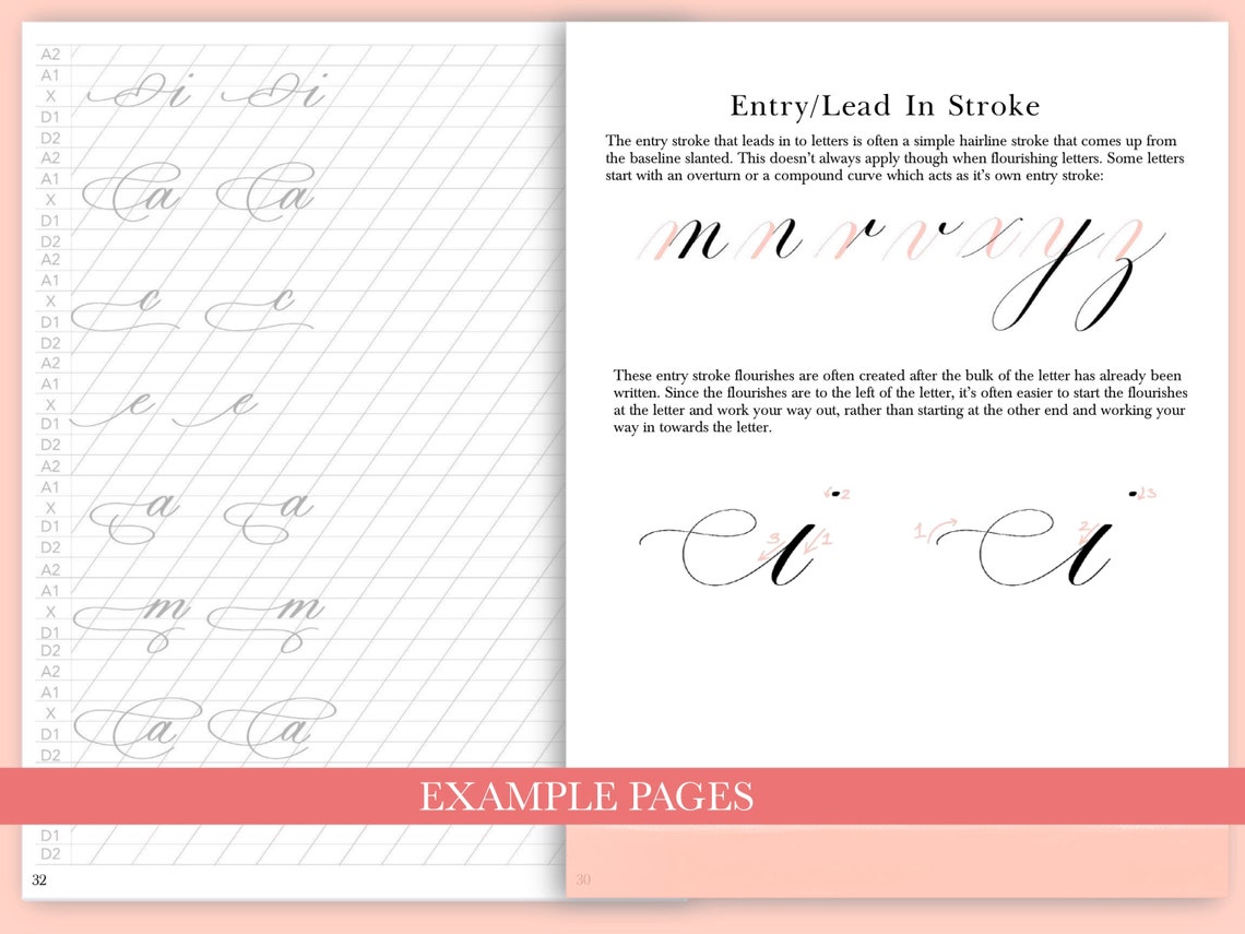 Flourishing Calligraphy Workbook Practice Worksheets - Etsy Australia