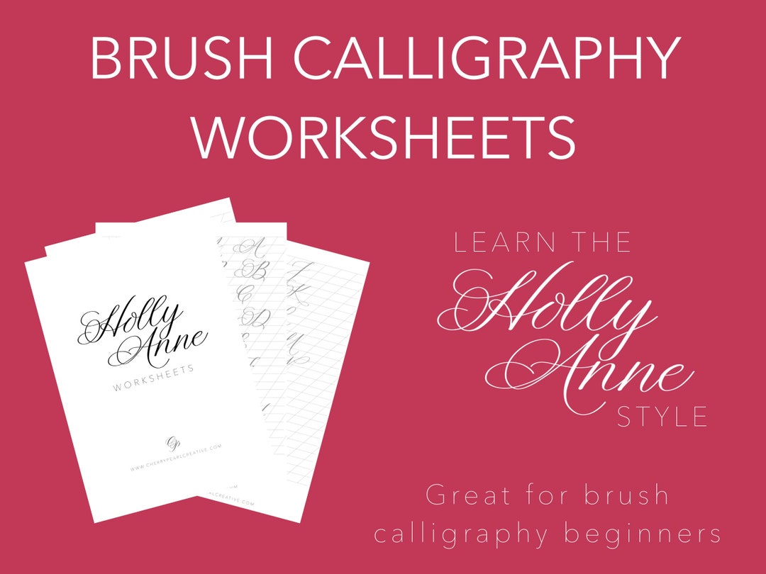 Lettering Worksheets, Calligraphy Font Practice Pages (the Holly Anne ...