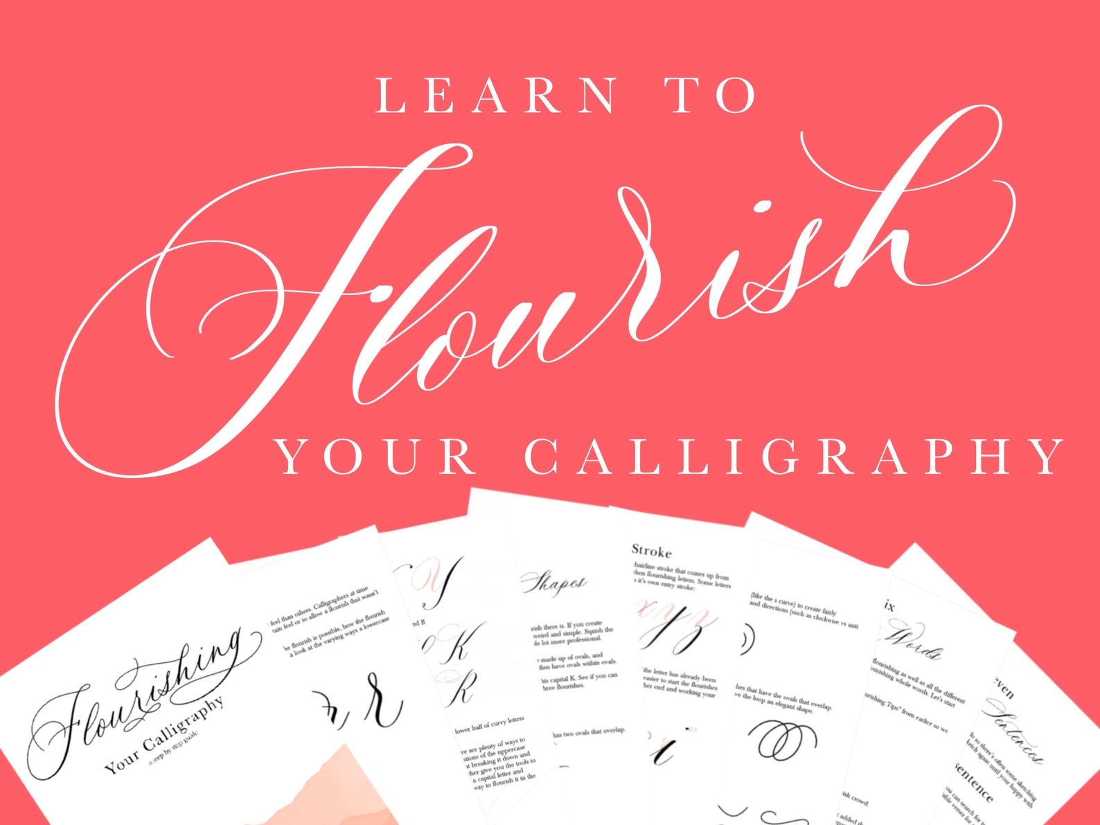 Flourishing Calligraphy Workbook Practice Worksheets - Etsy Australia