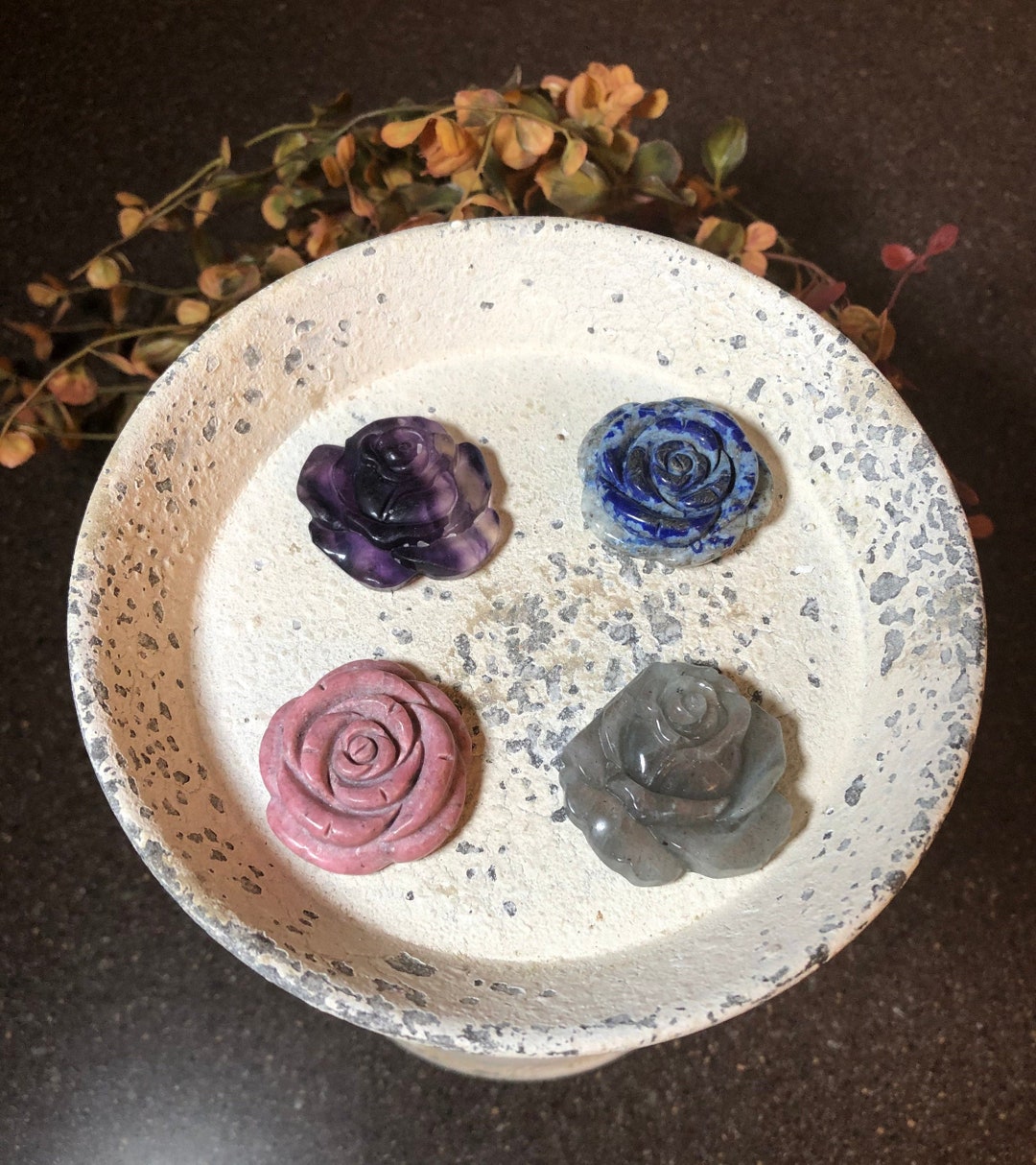 Crystal Flowers, Rhodonite, Purple Labradorite, Labradorite, Lapis ...