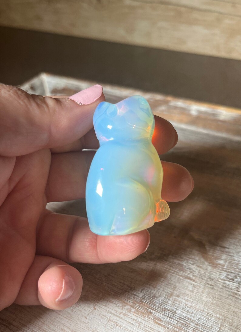 Opalite Crystal Cat Cat Kitten Figurine Animal Crystal - Etsy