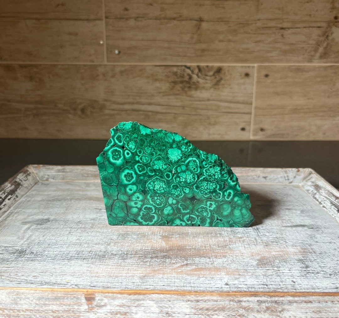 Malachite Slab, Slice, Natural, Polished, Crystal, Stone, Display ...