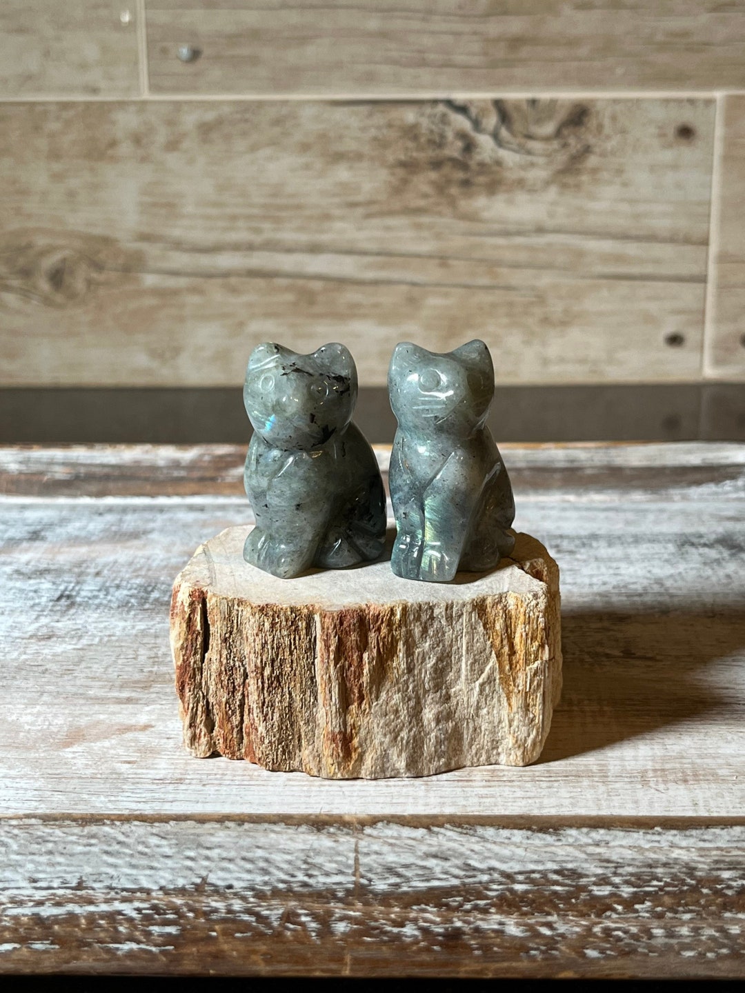Labradorite Cat, Kitten, Lab, Flash, Blue, Gold, Figurine, Animal ...