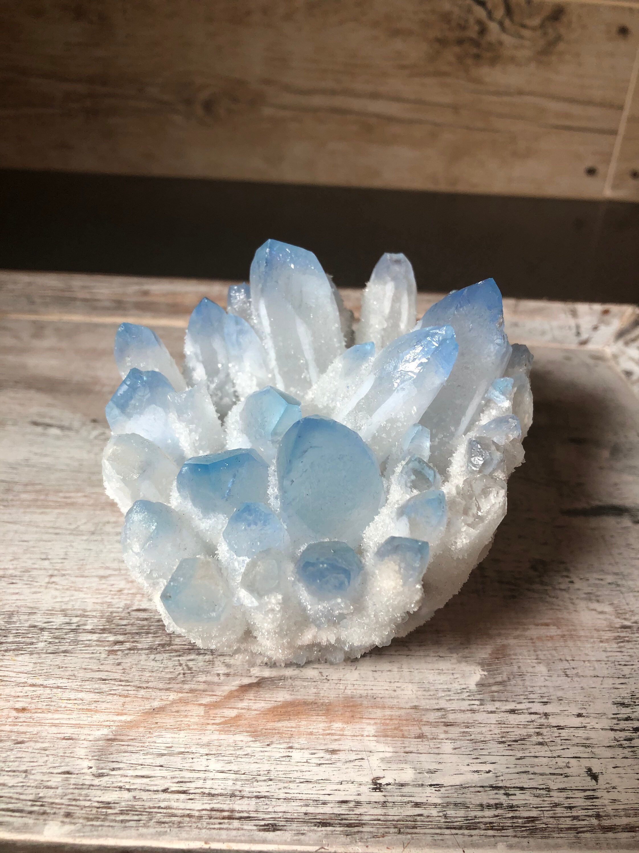 Blue Phantom Quartz Cluster 750 g Cluster Blue White | Etsy