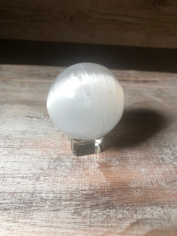 Selenite Sphere Round Polished Flash Selenite White - Etsy