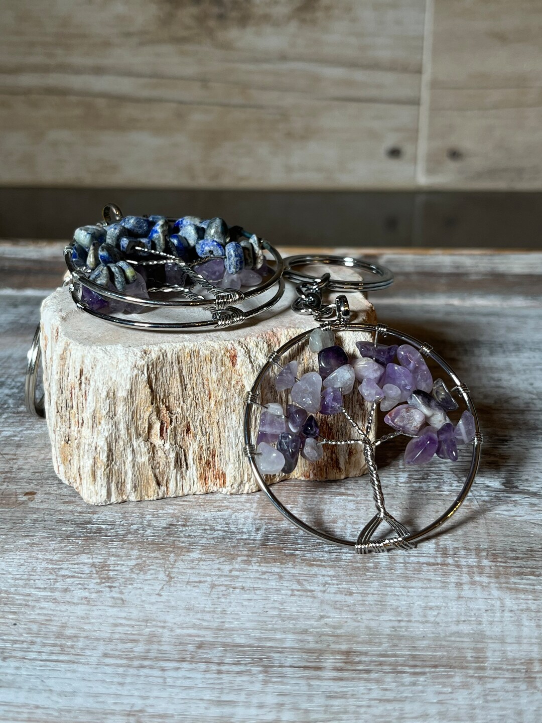 Tree of Life Keychain, Chip, Tree of Life, Keychain, Silver, Amethyst ...