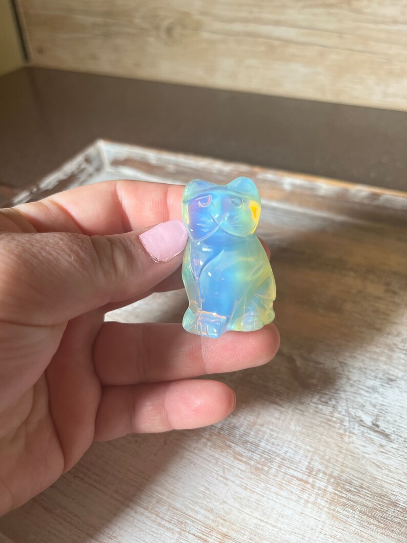 Opalite Crystal Cat Cat Kitten Figurine Animal Crystal - Etsy