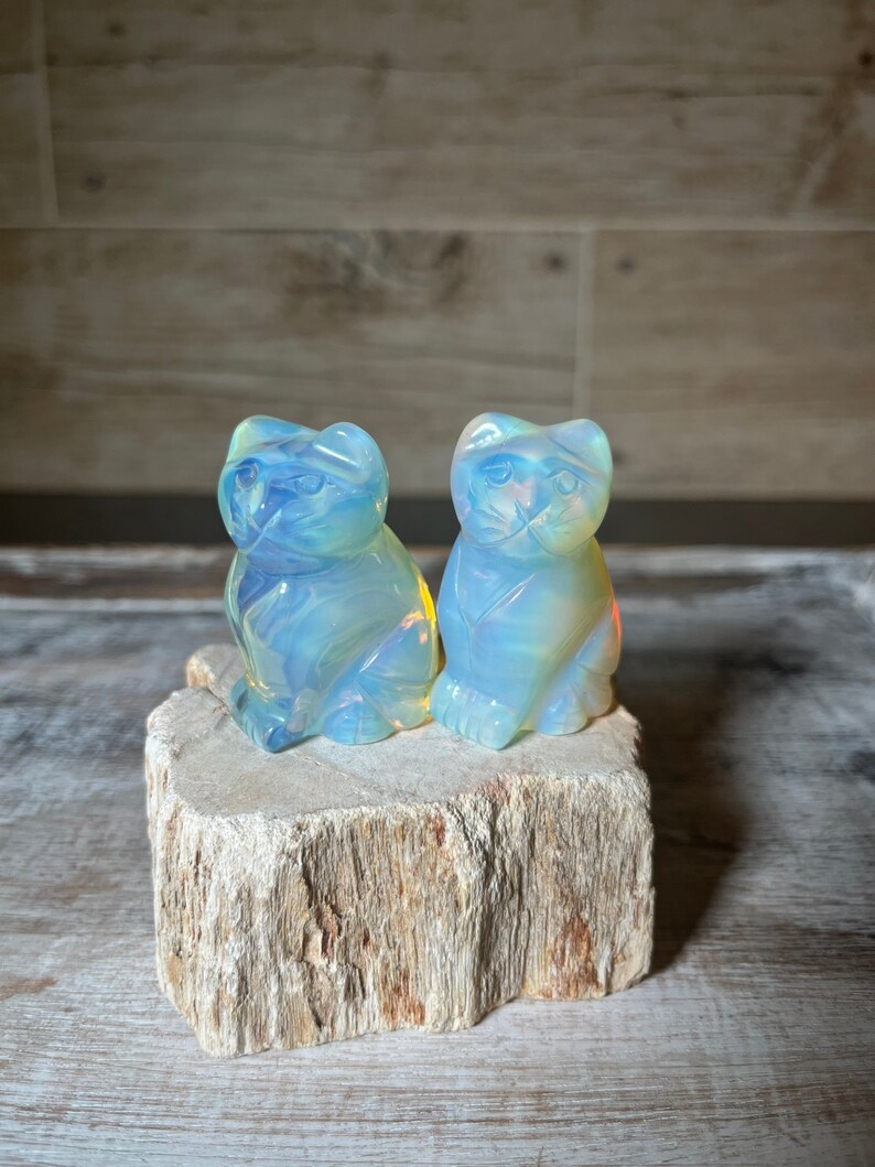 Opalite Crystal Cat Cat Kitten Figurine Animal Crystal - Etsy