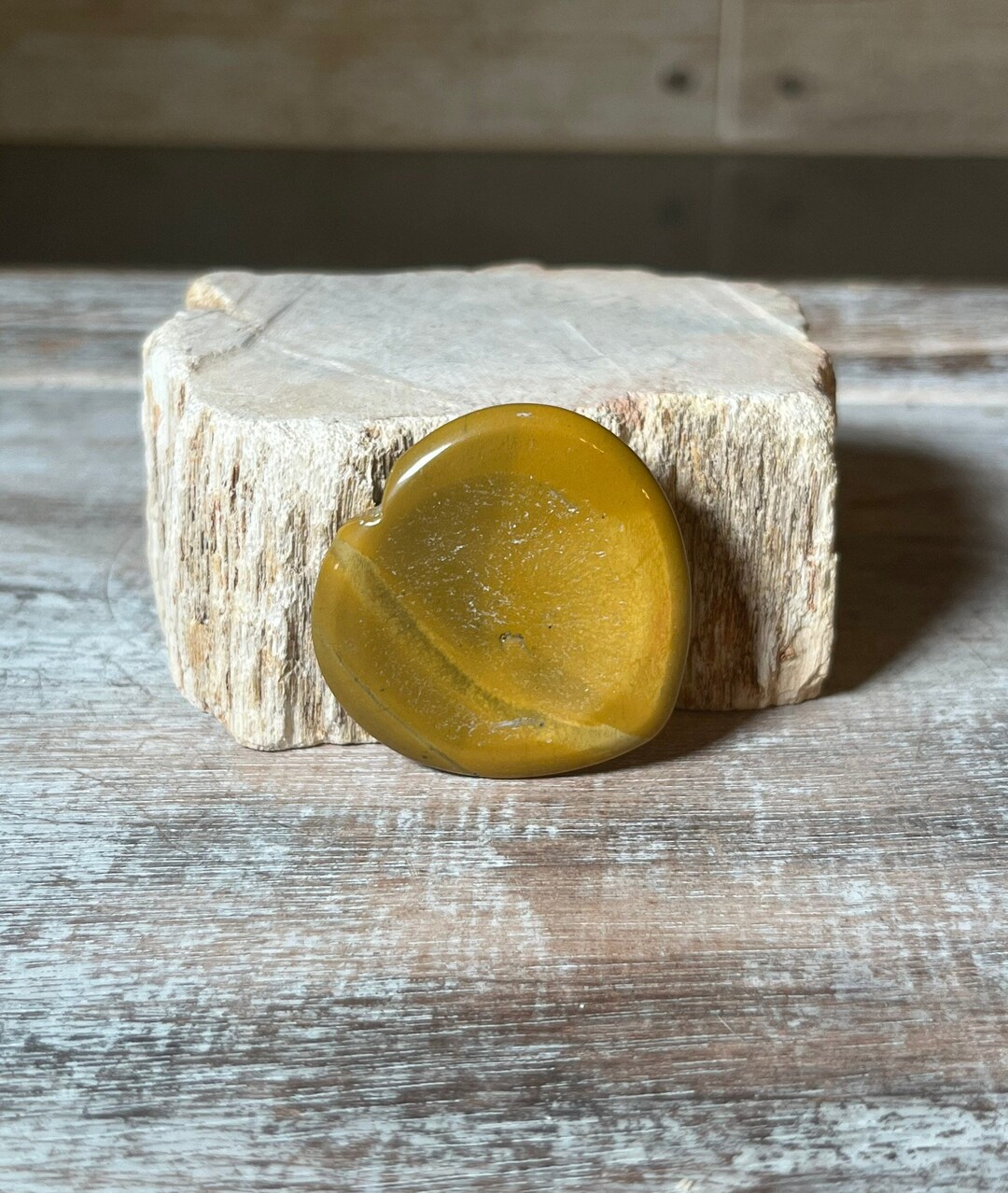 Mookaite Heart Worry Stone, SCRATCH AND DENT, Yellow, Mookaite ...