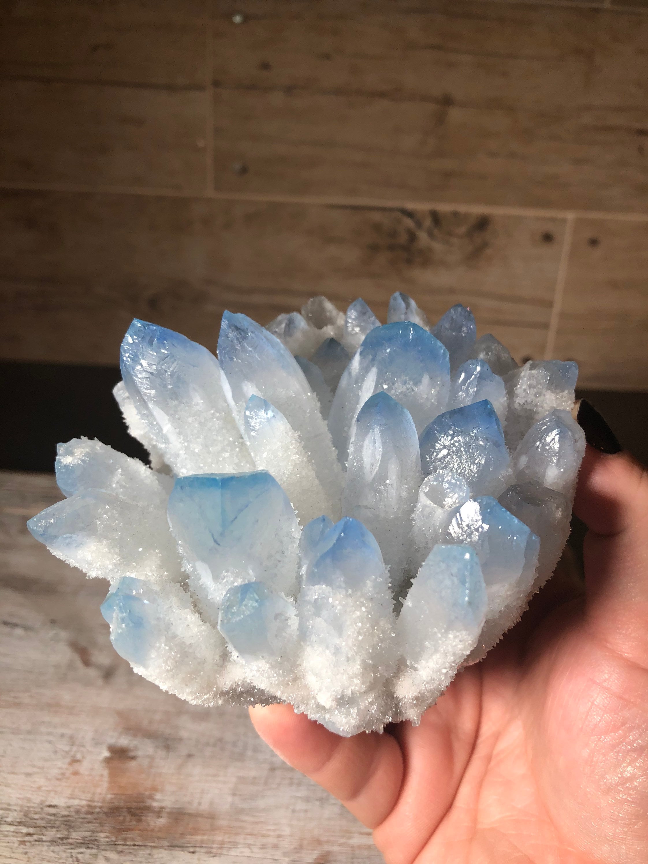 Blue Phantom Quartz Cluster 750 g Cluster Blue White | Etsy