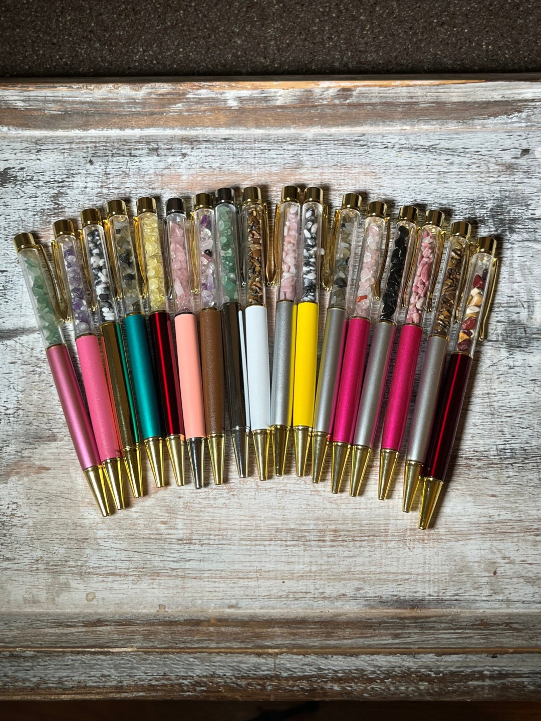 Crystal Chip Pens, Natural, Chip, Citrine, Mookaite, Clear, Rose ...