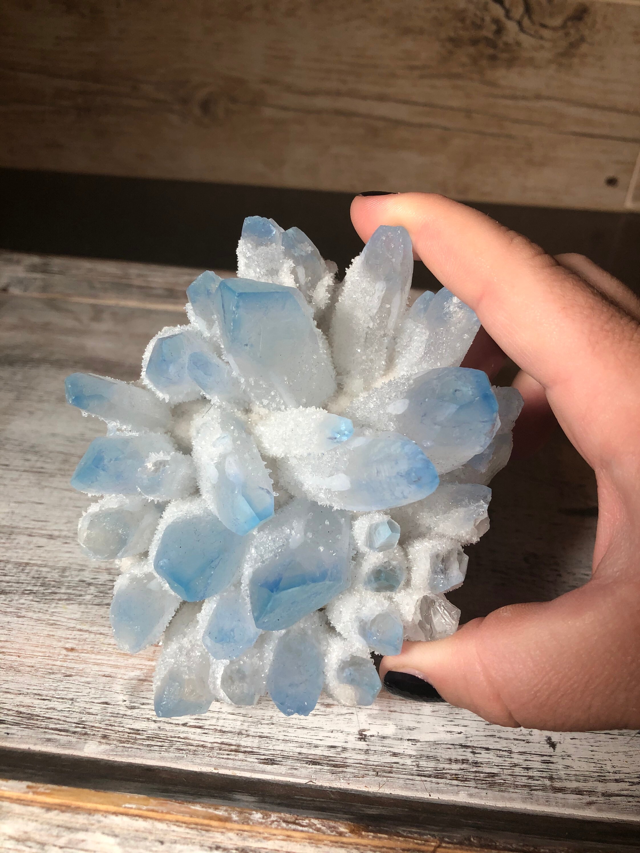 Blue Phantom Quartz Cluster 750 g Cluster Blue White | Etsy
