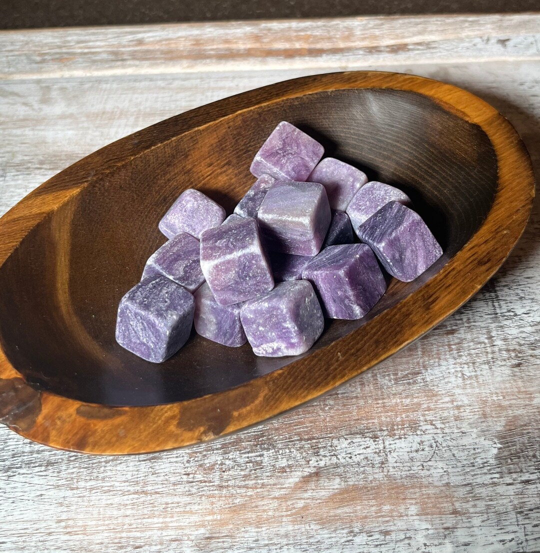 Lepidolite Cube, Purple Mica, Cube, Crystal, Stone, Metaphysical ...