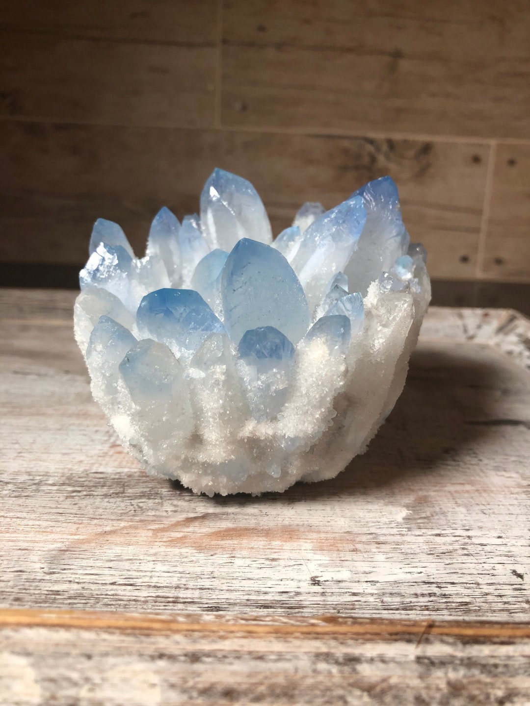 Blue Phantom Quartz Cluster, 750 G, Cluster, Blue, White, Quartz ...