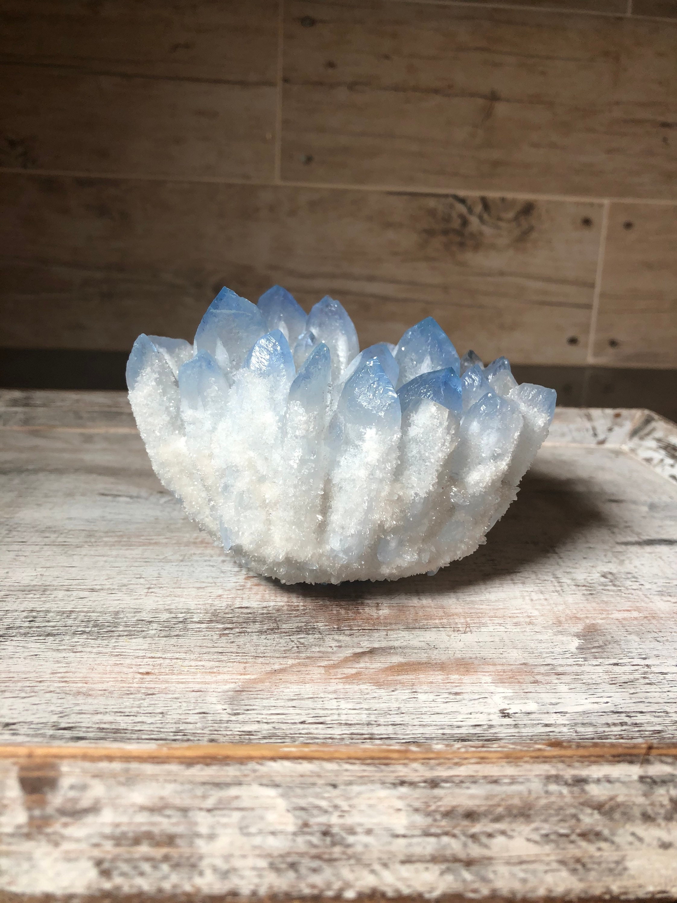 Blue Phantom Quartz Cluster 750 g Cluster Blue White | Etsy