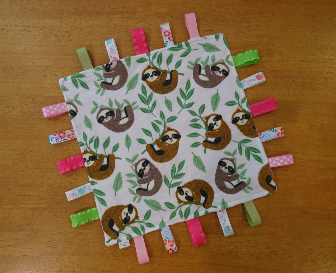 Sloth Baby Lovey Ribbon Toy Teething Blanket Sloth Baby - Etsy
