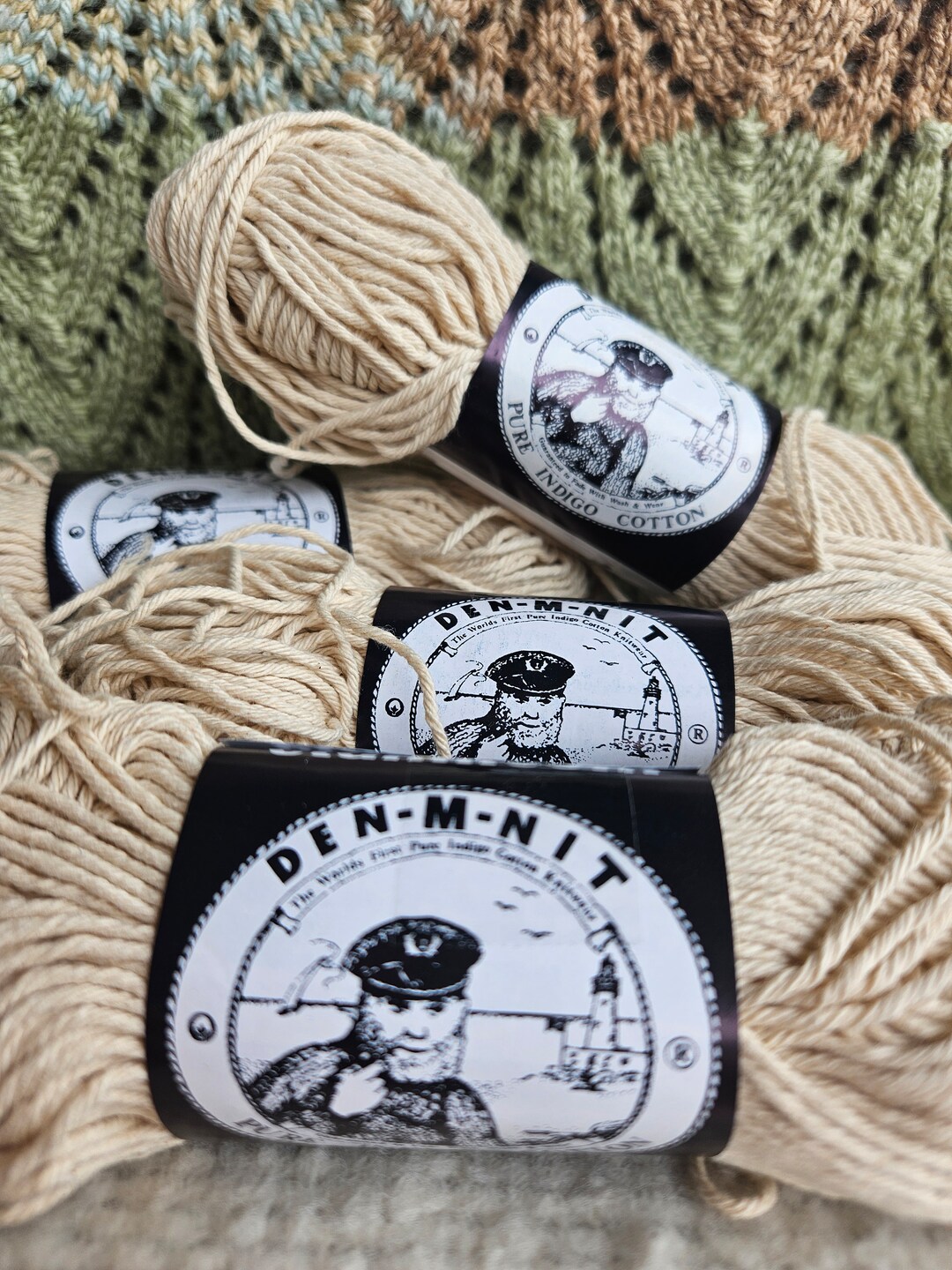 Elann Den-m-nit Pure Cotton Yarn Color Denim Ecru - Etsy