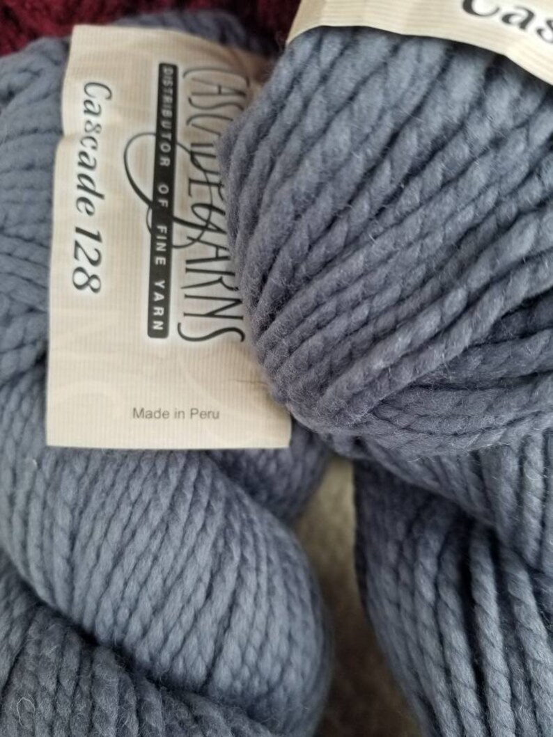 Cascade Yarns 128 Wool Yarn Color 9548 Slate Blue | Etsy