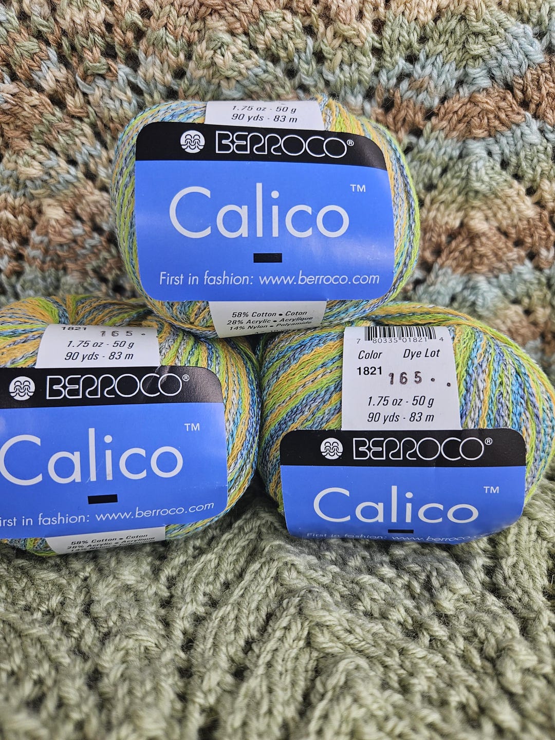 Berroco Calico Yarn Color 1821 Blue Green - Etsy
