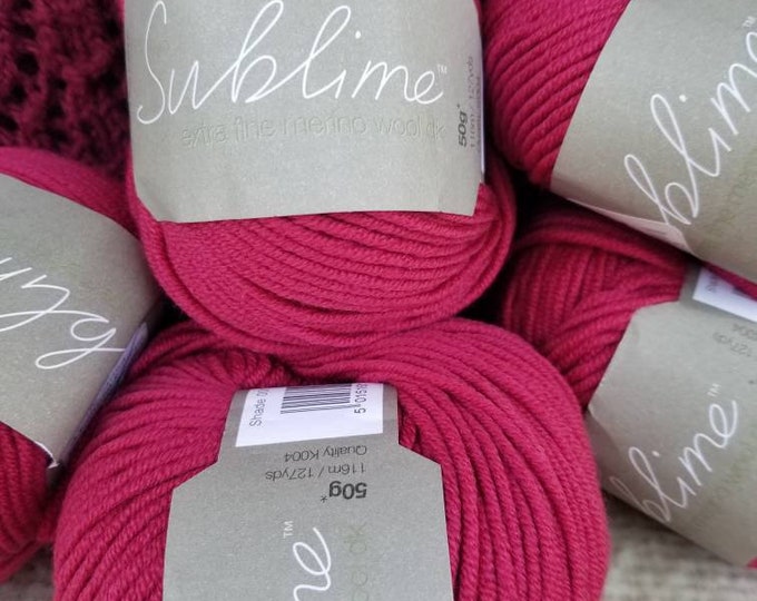 Sublime Extra Fine Merino Wool DK Yarn Color 0017 Deep Rose - Etsy