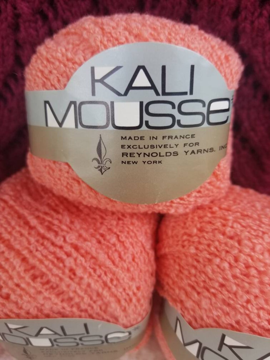 Reynolds Kali Mousse Wool Boucle Yarn Made in France Color 07 Apricot ...